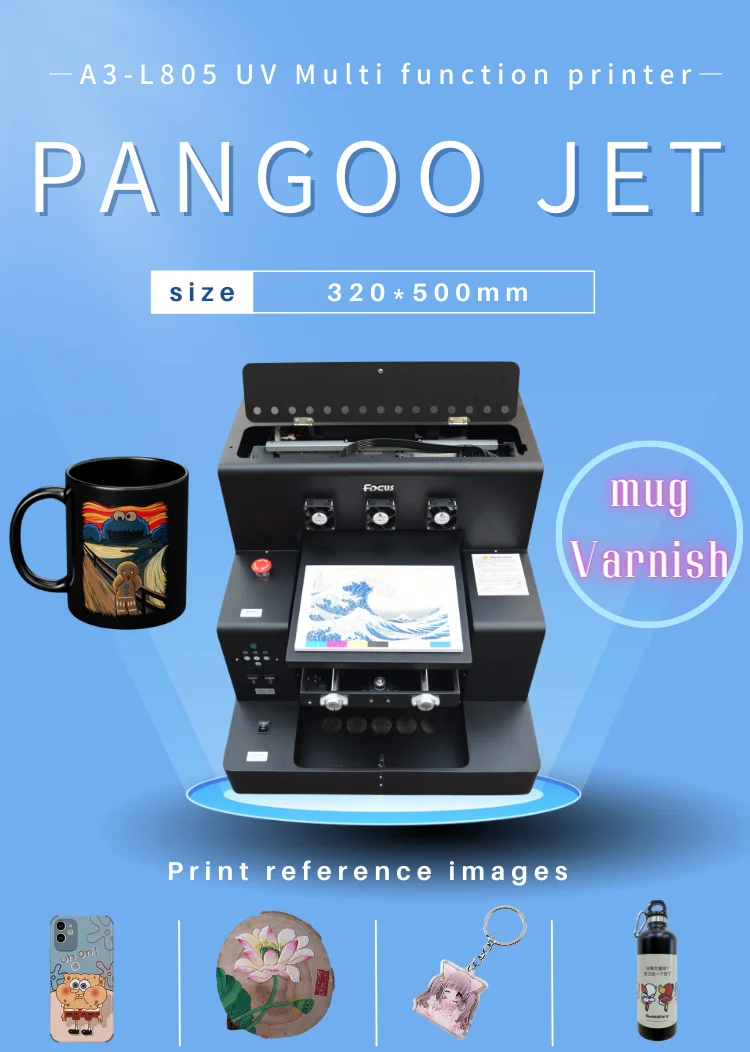 Focusinc Mini Inkjet LED Price Flatbed UV Printer UV A3 A4