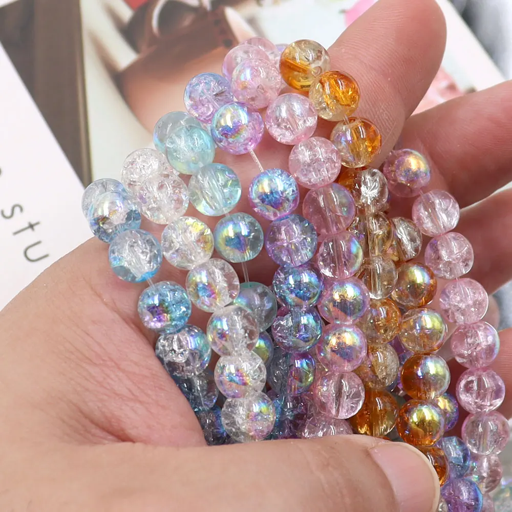 8mm Multi-Color Popcorn Crystal Beads Customized Size Ice Crack ...