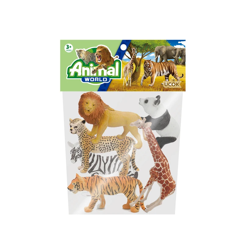 Oem 5'' Wild Plastic Pvc Animals Figure Mini Jungle Animals Toys Set ...
