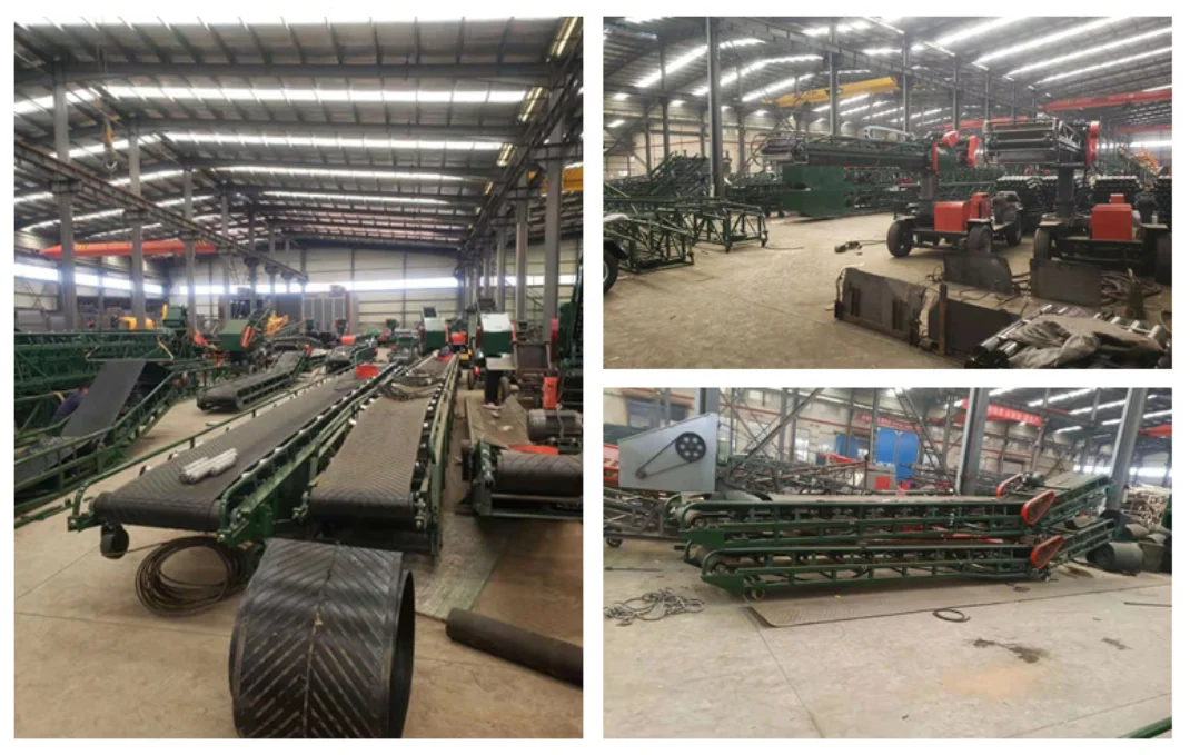Adjustable Height Movable Ore Rubber Belt Conveyor