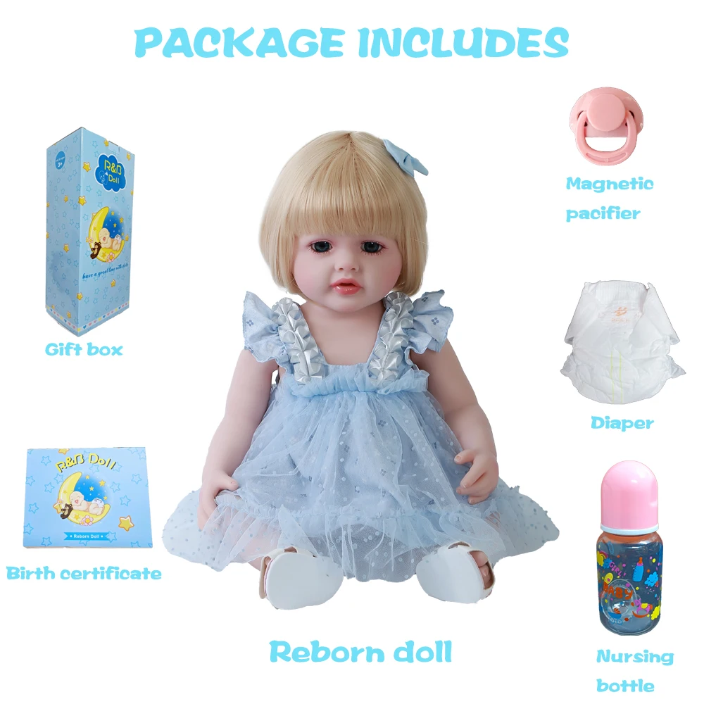 R&b 22inch Soft Toy Reborn Dolls Realistic Soft And Moveable Bebe Girl ...