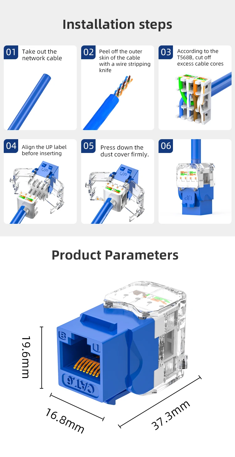 Wholesale 180 Cat3 Degree Oem Quick Toolfree 45 Degre Keyston Modul Cat 7 Rj45 Male Toolfree ...