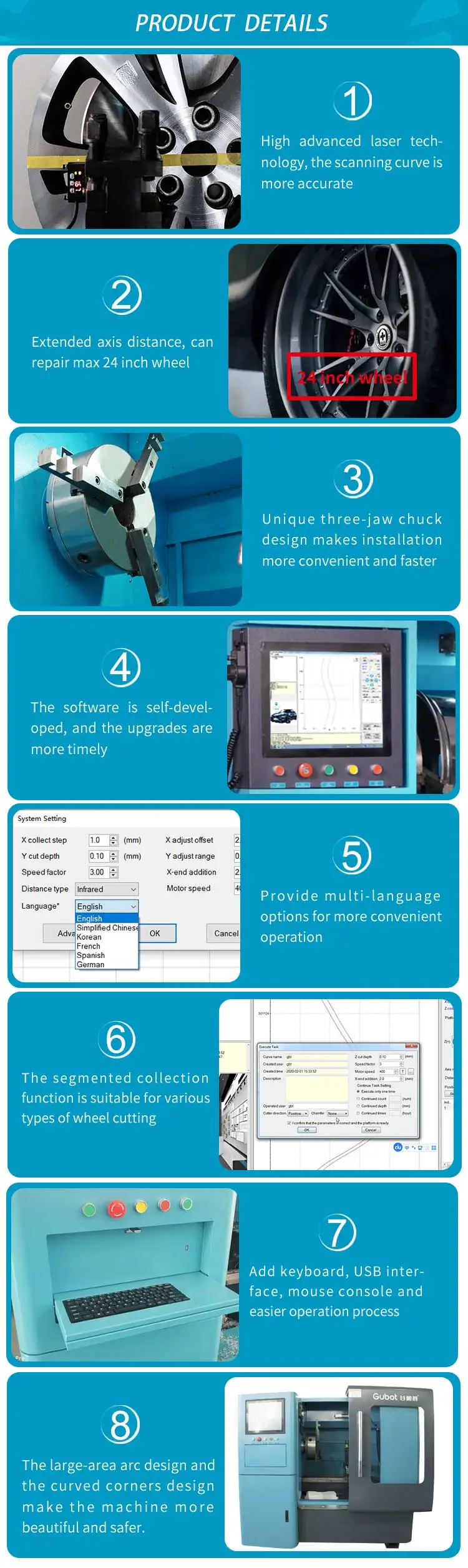 Horizontal And Vertical Cnc Alloy Wheel Lathe Hub Straightening Machine ...
