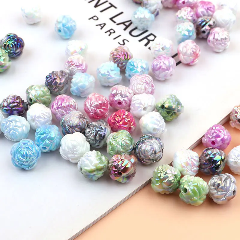 JC 16mm New Design Two Tone Colors Acrylic Flower Beads High Quality ...