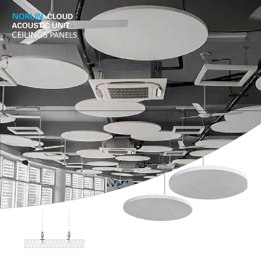 Concrete Ceiling Direct Acoustic Panels 1200x1200x40mm Circle Shape ...