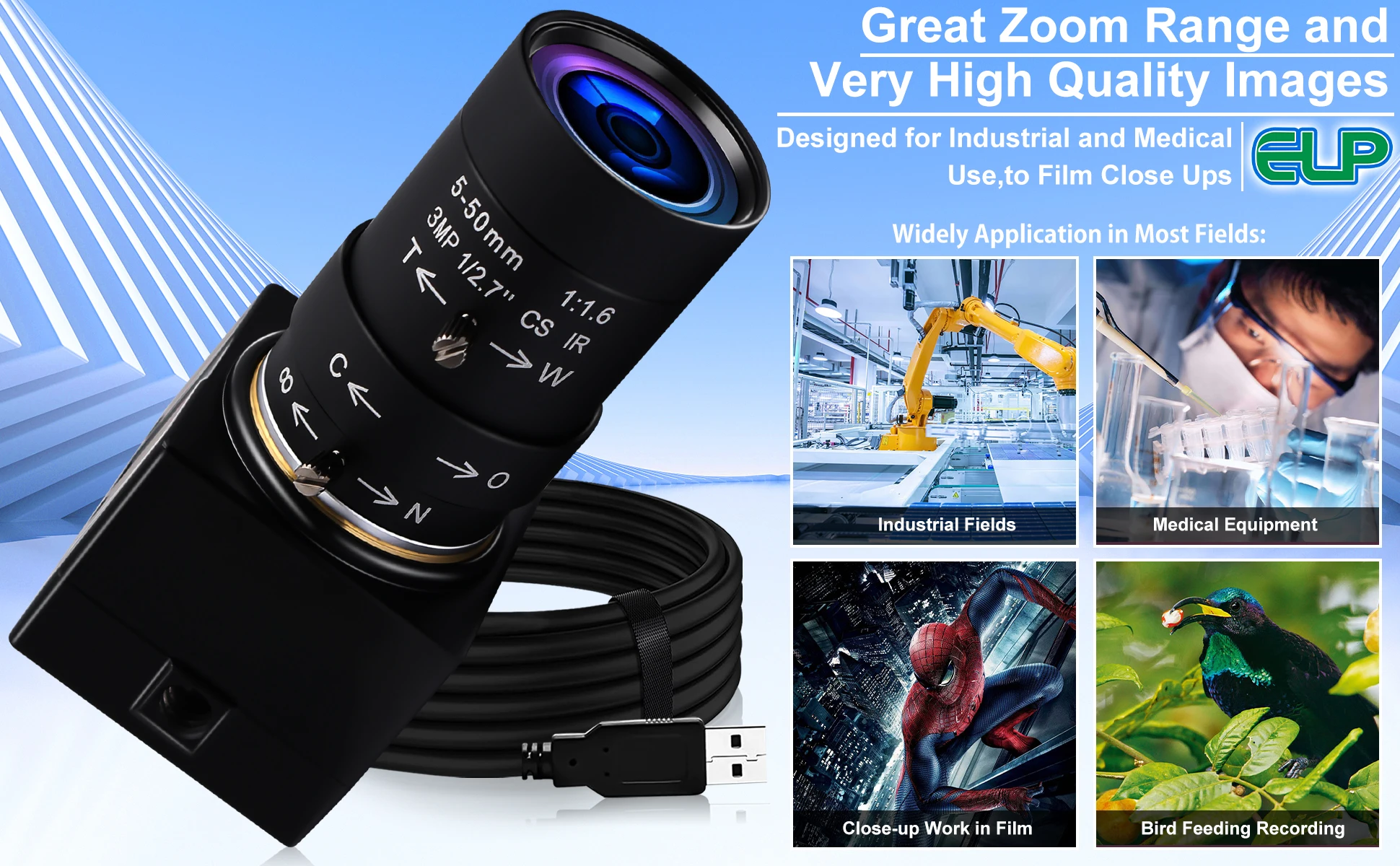 8MP 10X Zoom USB Webcam with CMOS IMX179 Sensor - Free Driver, 1080p ...