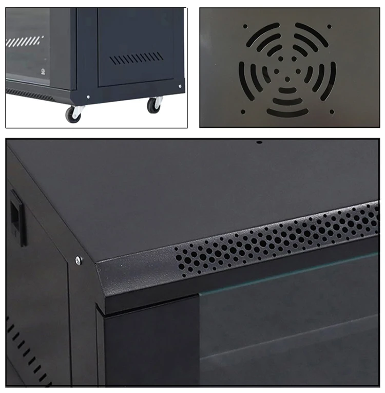 19 Inch Rack Network Cabinet With Glass Door 12u Wall Mounted Network ...