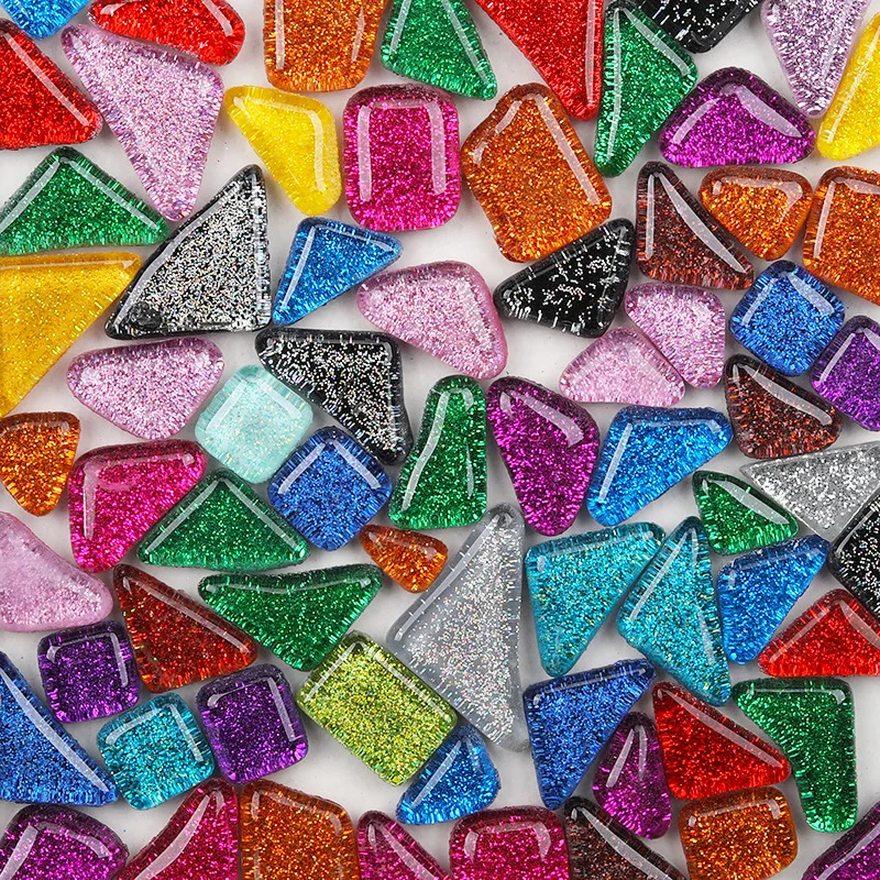 100g Glass Mixed Color Mosaic Tiles for Home Decor & Crafts