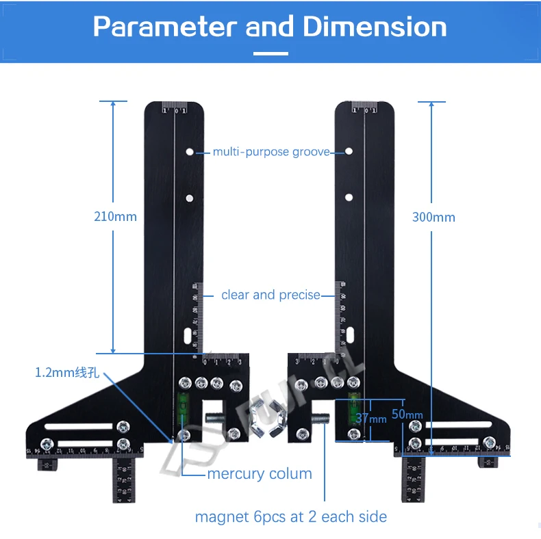 Elevator Guide Rail Alignment Gauge - Precision & Durability
