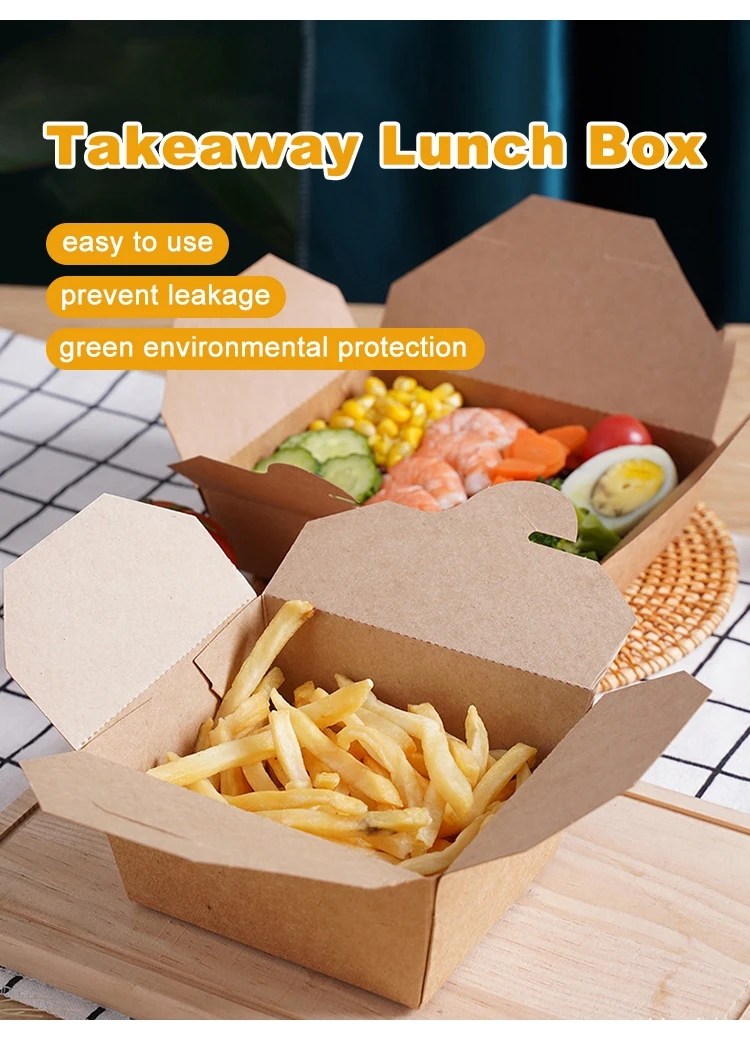 Wholesale to Go Containers - Disposable Kraft Paper Boxes