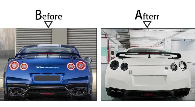 Nissan R35 GTR Tail Lights - Nismo LED Smoked Black