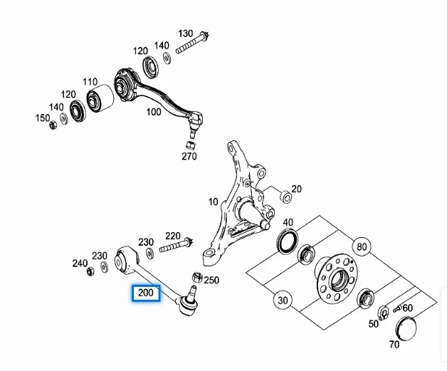 2043306811 for the Mercedes-benz W204 Right Horizontal Down Swing Arm ...