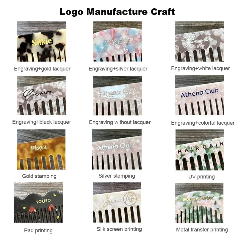 HONEY Custom Designs Colors Logo 4mm Thickness Cellulose Acetate Afro ...