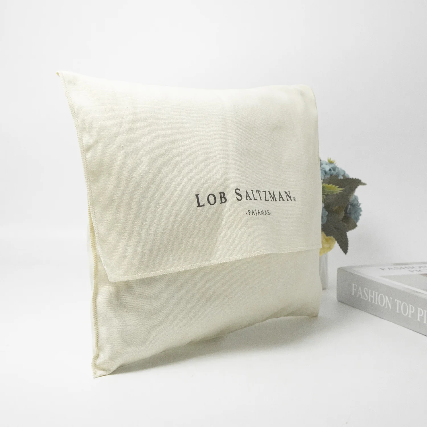 Custom Logo Printed Cotton Envelope Dust Flap Packing Bag
