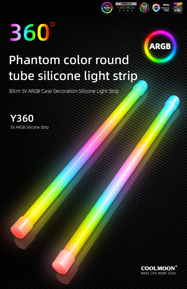 Coolmoon Motherboard Sync High Quality Silicone Strip Led Comprehensive ...