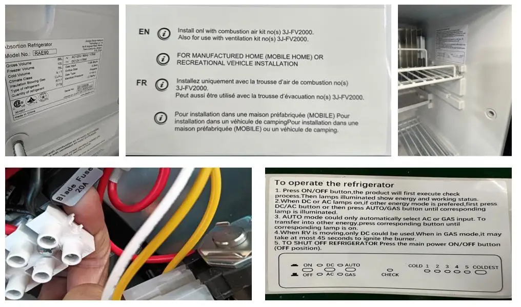 90L Upright 3 Way Absorption RV Gas Fridge Propane Gas Refrigerator Rv ...