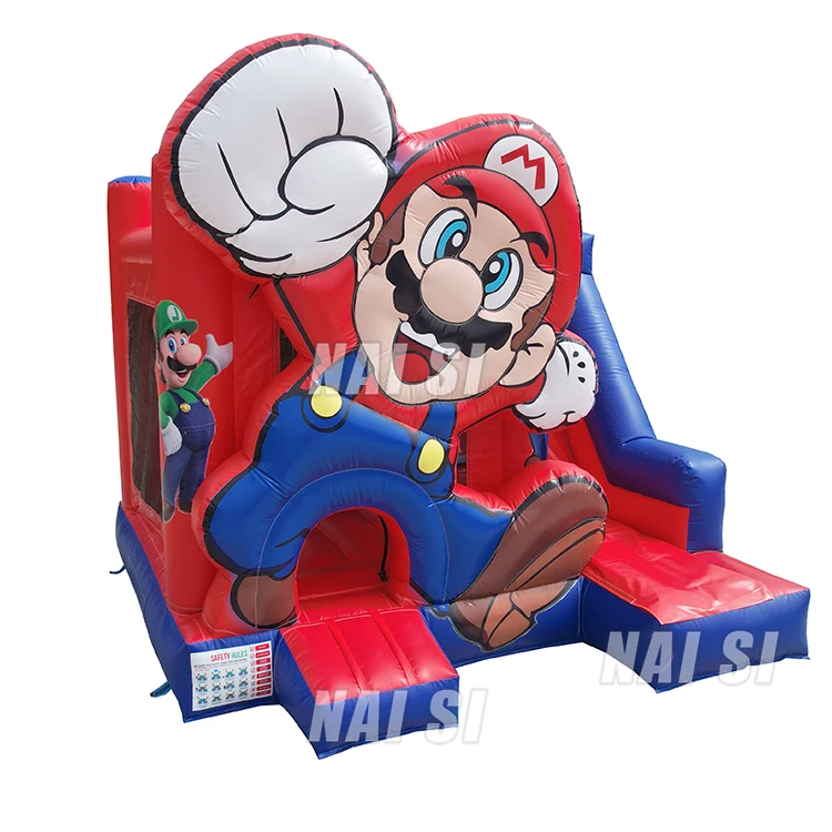 Commercial Jumping Castle Moonwalk Mario Inflatable Bounce House With ...