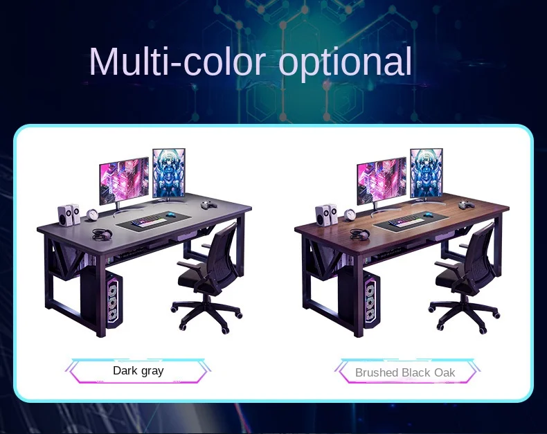 Modern Steel Racing Gamer Desk - Metal Gaming Table 100-160cm for E ...