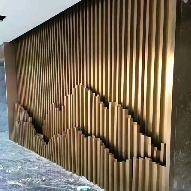 Italy 3D Decorative Metal Wave Wall Panels with Light