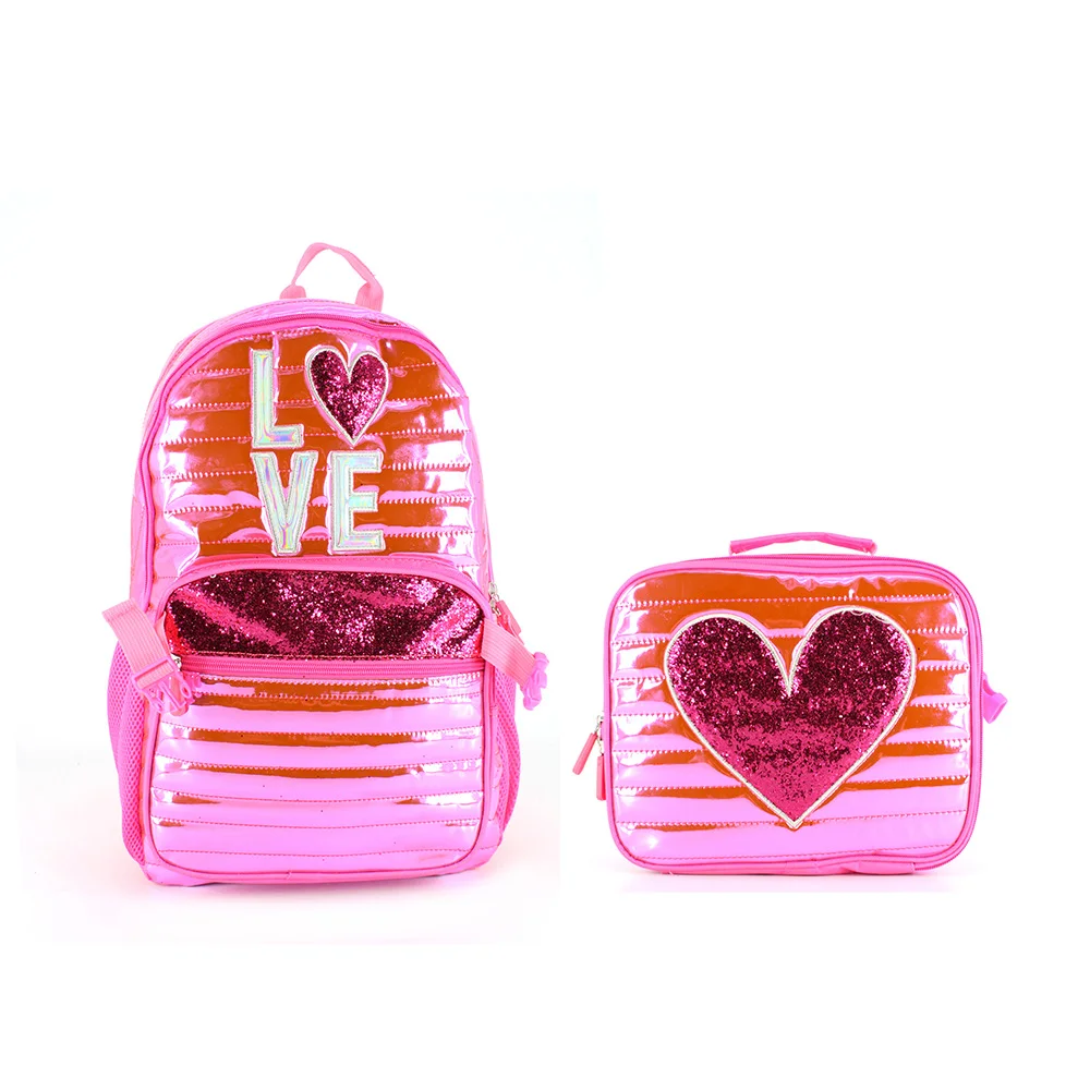 Pink Bag Set for Children Cheap Stylish 600D Cute Kids Bags with Lunch ...
