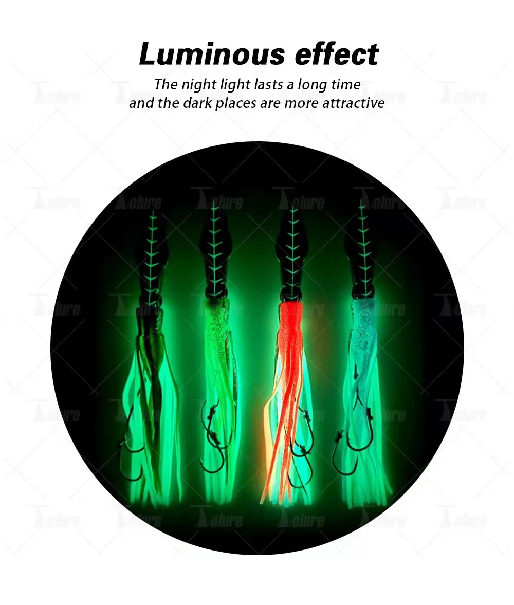 Sea Fishing Electroplated Large Octopus 60-200g Glow-in-the-dark Squid ...