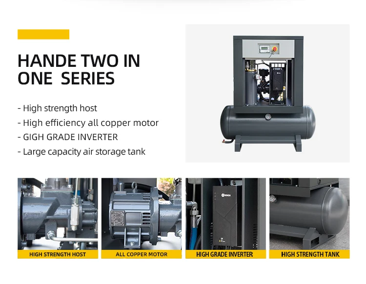 Air Compressor Rotary Screw Type Heavy Duty High Pressure Two in One ...