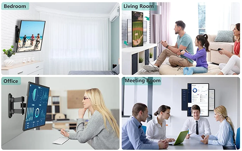 Universal Adjustable TV Monitor Stand - Wall Mount Bracket