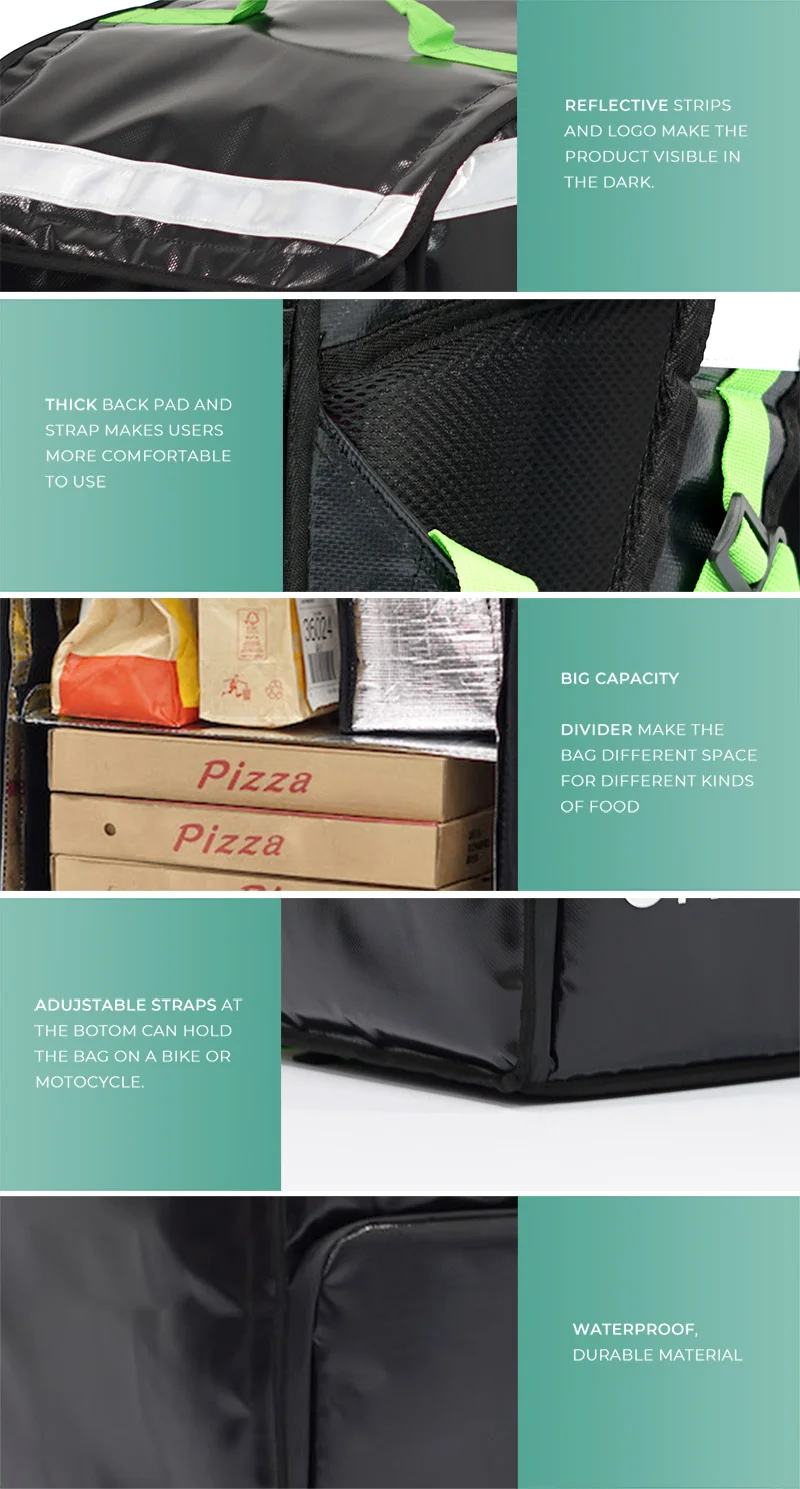 Insulated Pizza Delivery Backpack - Keep Food Warm
