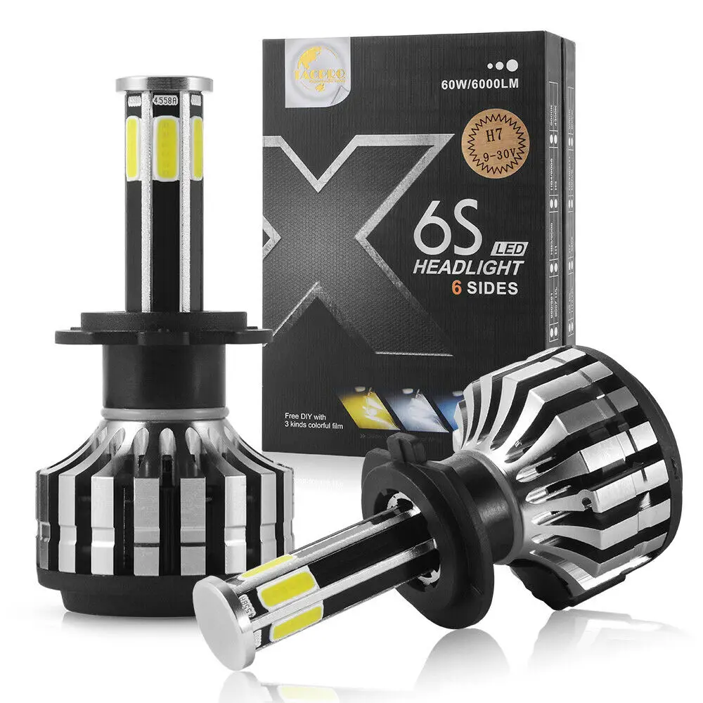 X6s 6 Side 3 Color H4 H7 Led Headlight Bulb - Buy X6s Led Headlight,3 ...