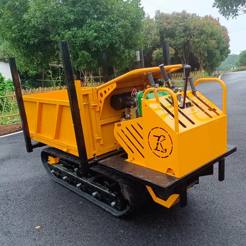 Mini Dumper 1000kg Diesel Engine Hydraulic Mini Crawler Dumper Oil Palm ...