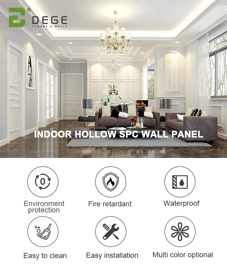 Easy Installed 100% Waterproof Wainscoting Plastic Pvc Spc Wall Panel ...