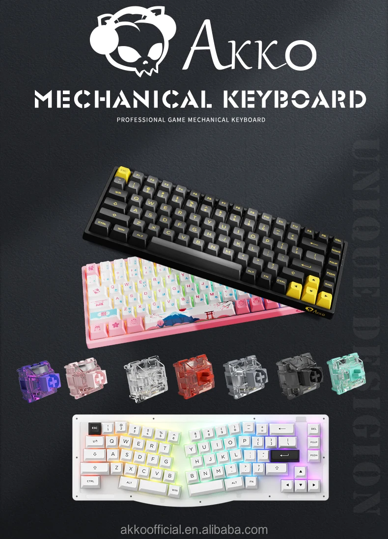 Akko Acr Pro Alice Plus Teclado Gamer Split Layout Cs Jelly Switches ...