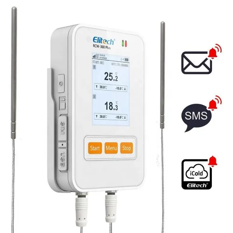 Elitech Rcw-360 Plus Real Time Temperature And Humidity Monitoring Data Logger Recorder With 4g ...