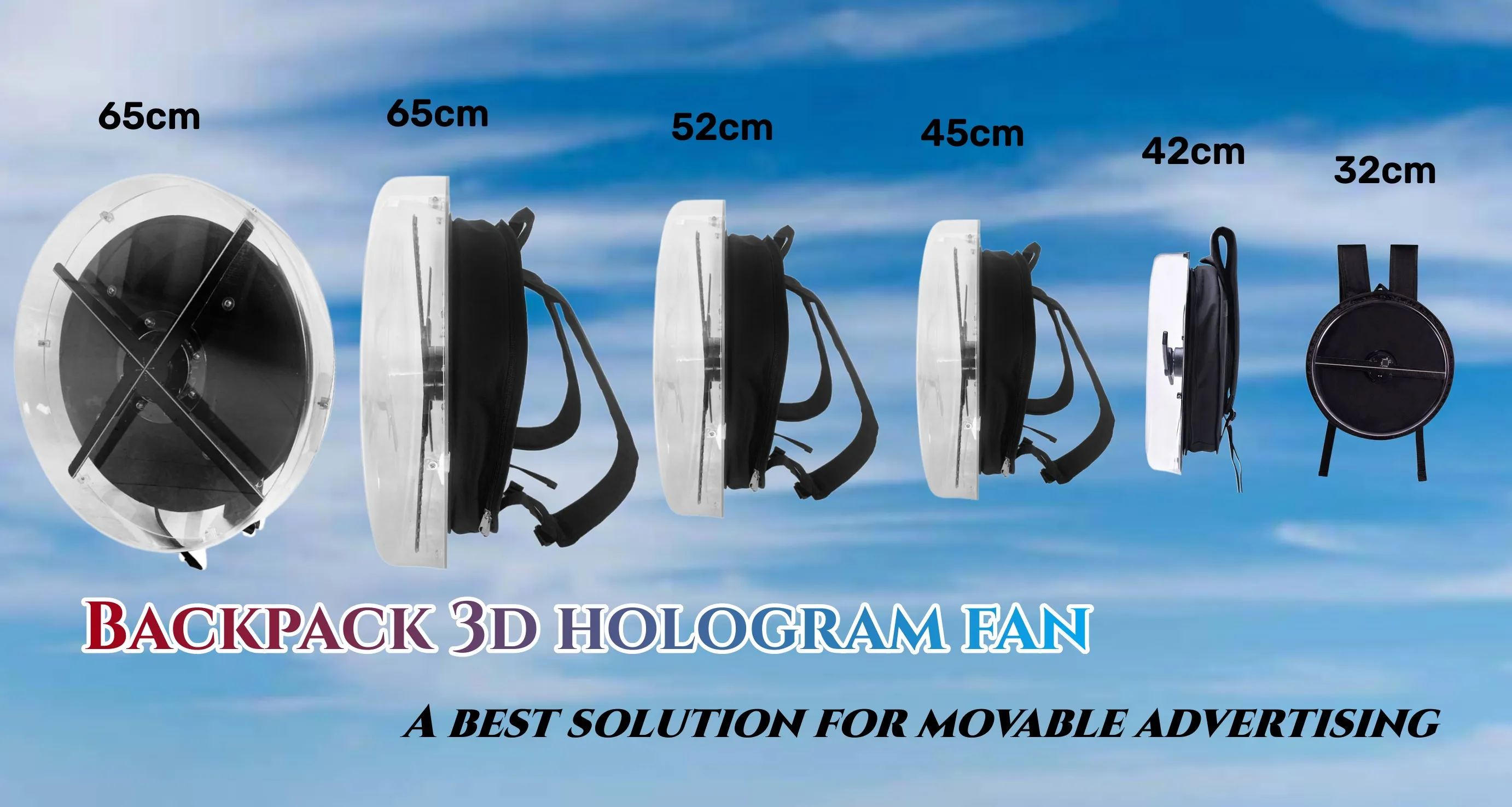 3D Holographic LED Fan Backpack - Portable Hologram Fan Display - OEM