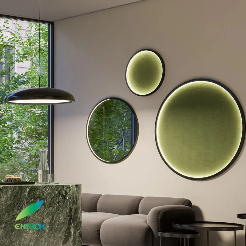 Inner Emitting Circle Shape Led Light With Acoustic Panel - Buy Inner ...