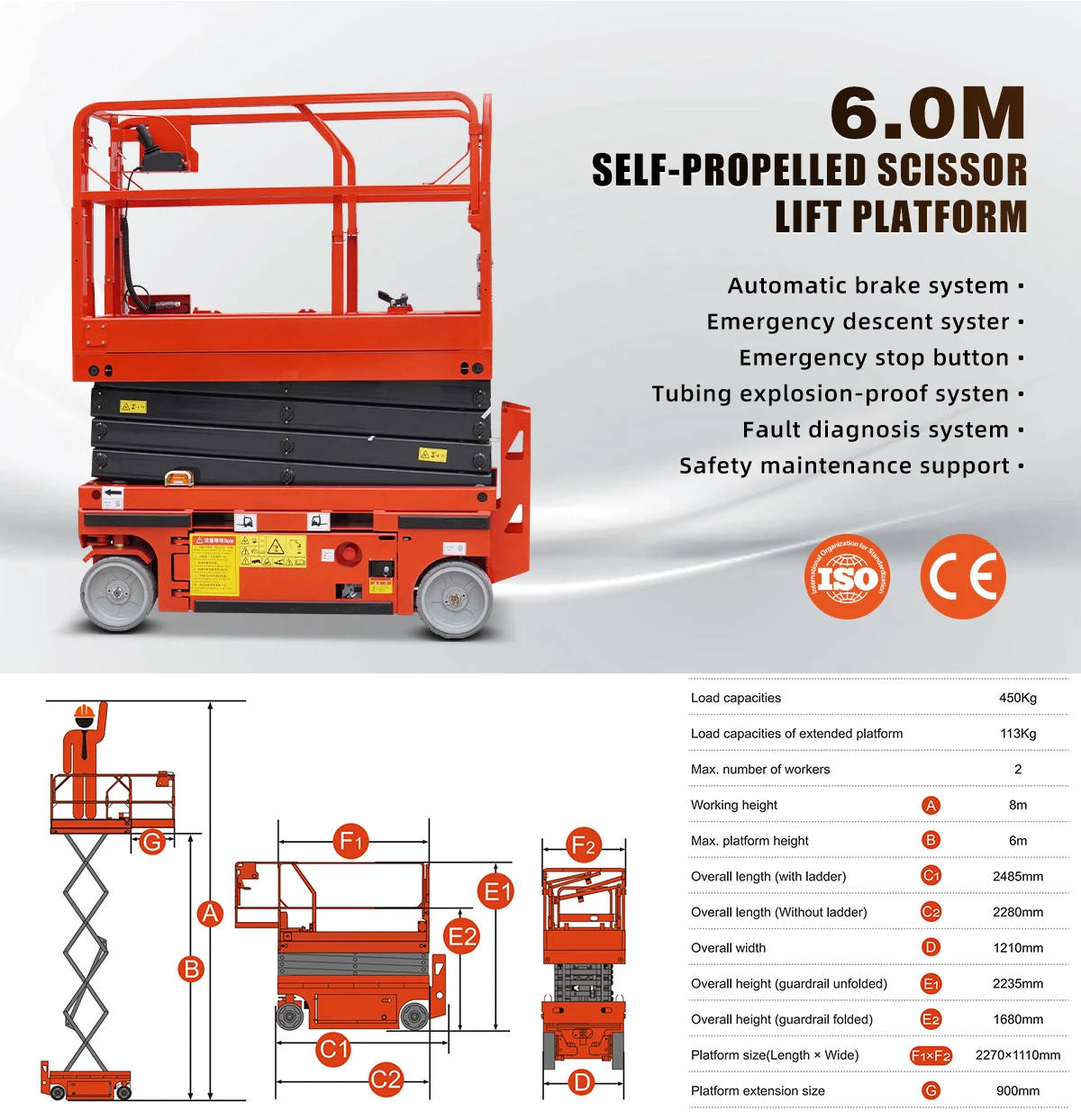Mini Manlift Self Propelled Scissor Lift On Tracks Rough Terrain ...