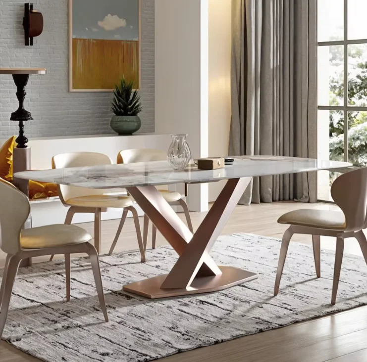 Cheap Sinered Stone Full Dining Table Set 6 Seater China Furniture 4 6 ...