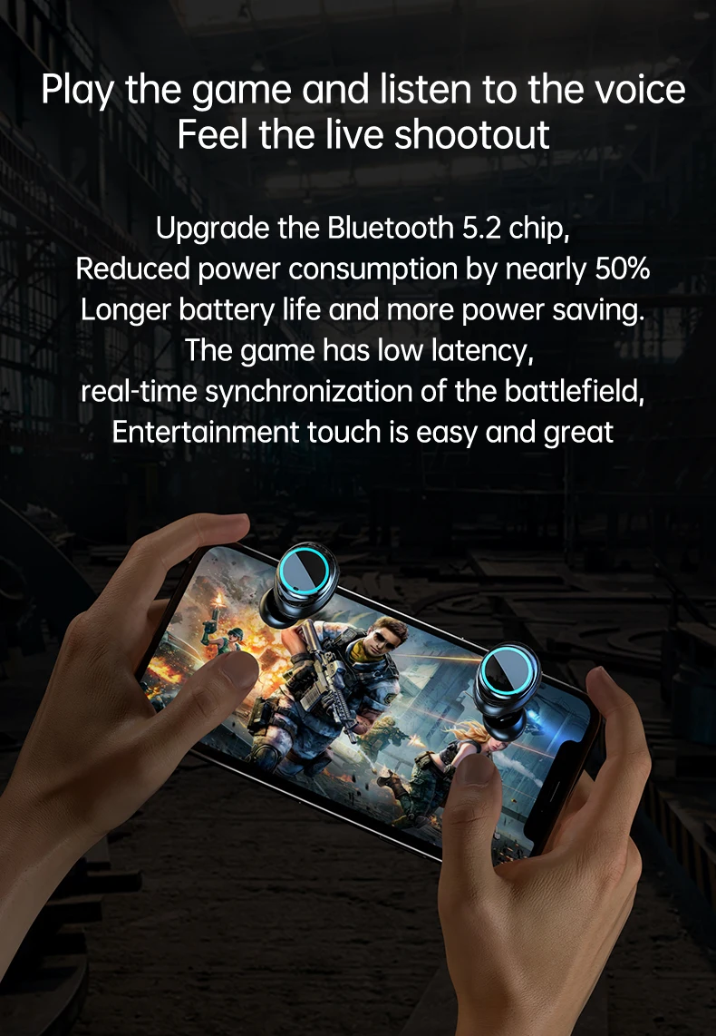 M25 TWS Wireless Bluetooth Earbuds - Game & Sports Headset