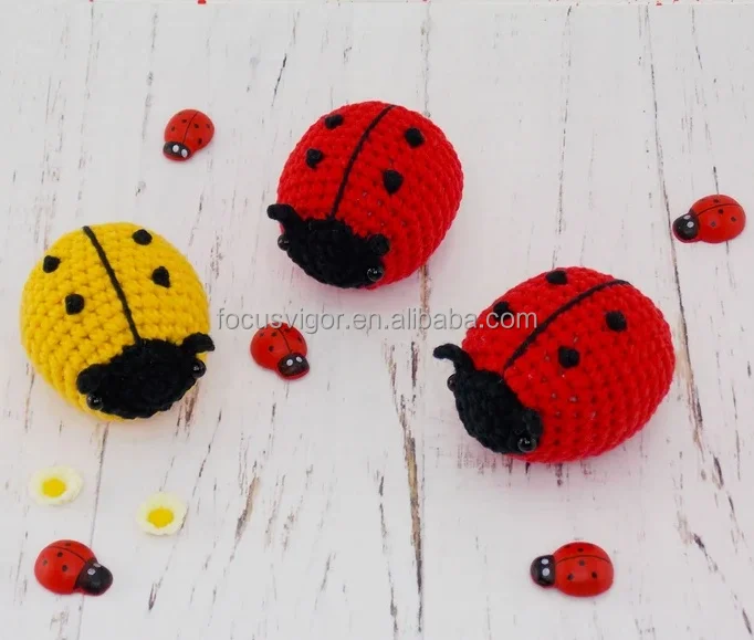 Crochet Tiny Ladybug Doll - Squeaky Amigurumi Toy