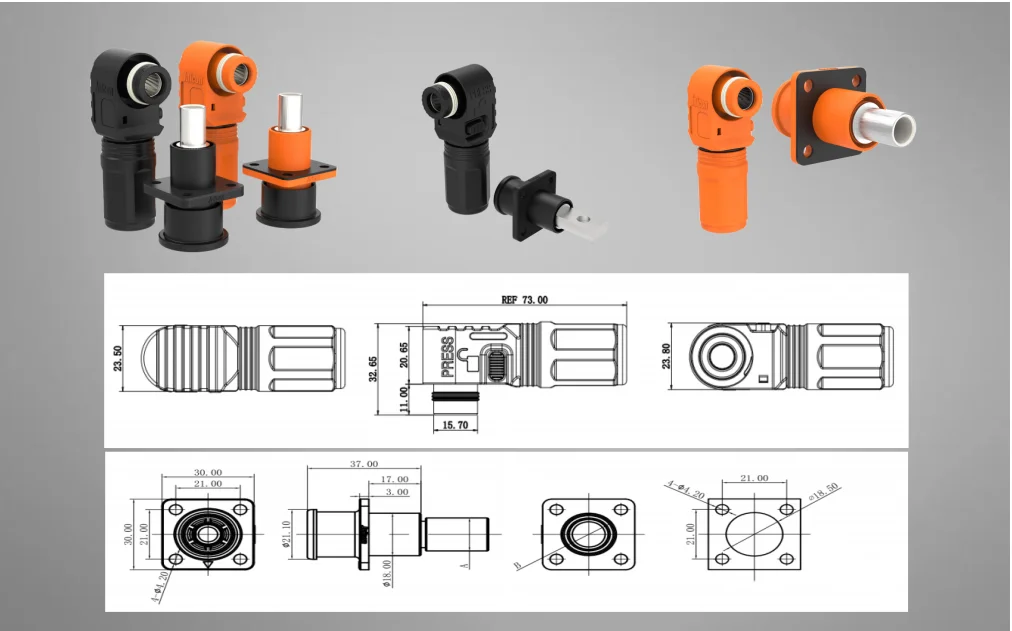 Jnicon IP67 AC/DC Power Connector System Quick Battery Terminal Energy ...