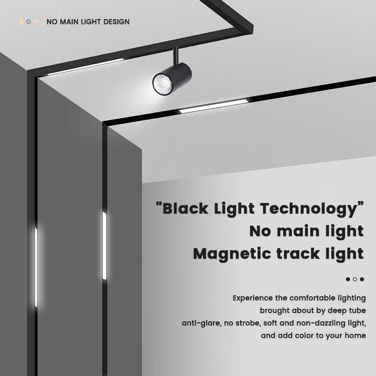 Linear Magnetic Led Track Surface Mounted Black White Commercial Linear ...