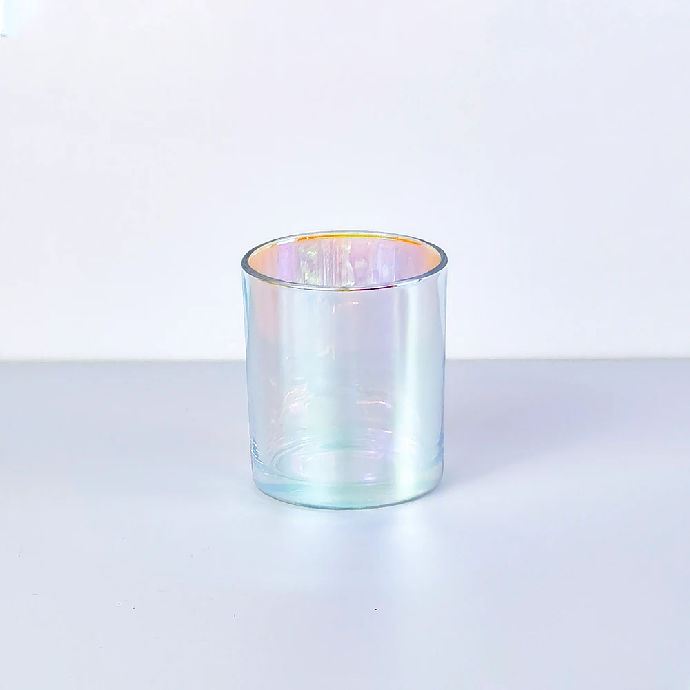 Iridescent Holographic Candle Glass Jars For Candle Making Clear ...