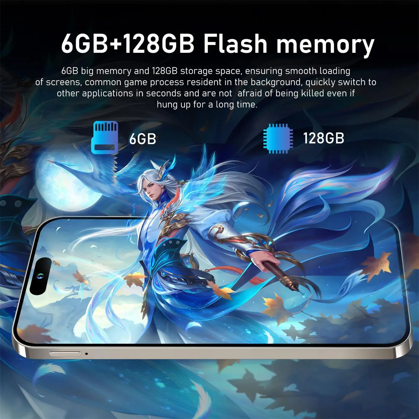 I15 Pm Smartphone Android 6.54 Inch 128gb Rom 6gb Ram 5000mah Battery ...