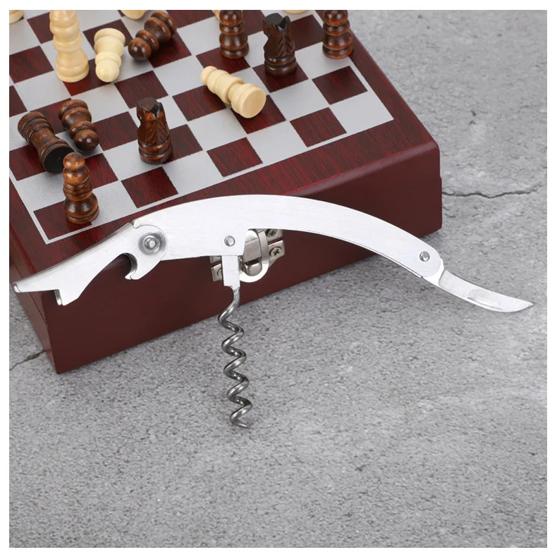 Awesome Wine Tools Gift Kit Opener Set And Chess With Wine Pourer Gift ...
