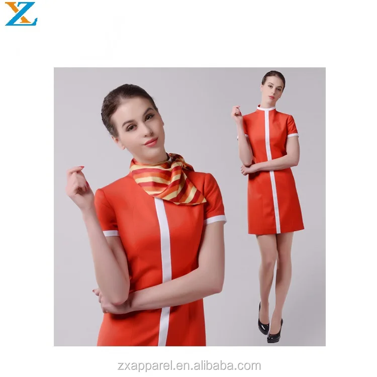 Professional Stewardess Uniforms Suit Airline Dress Skirt Vest Sets ...