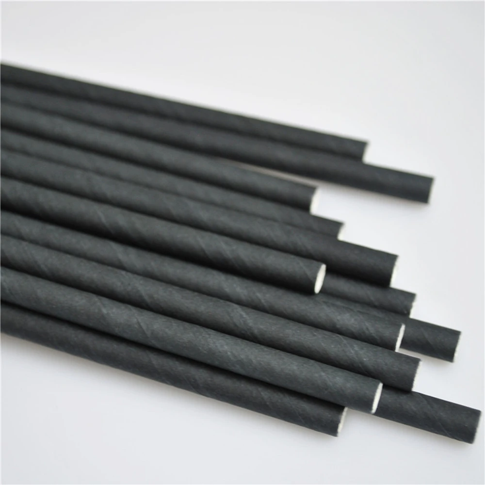 Wholesale Disposable Black Paper Straws Thickened Biodegradable ...