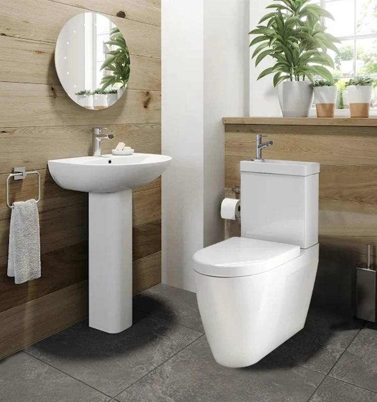 Modern Bathroom White Ceramic Toilet Set and Basin Water Saving Toilets ...
