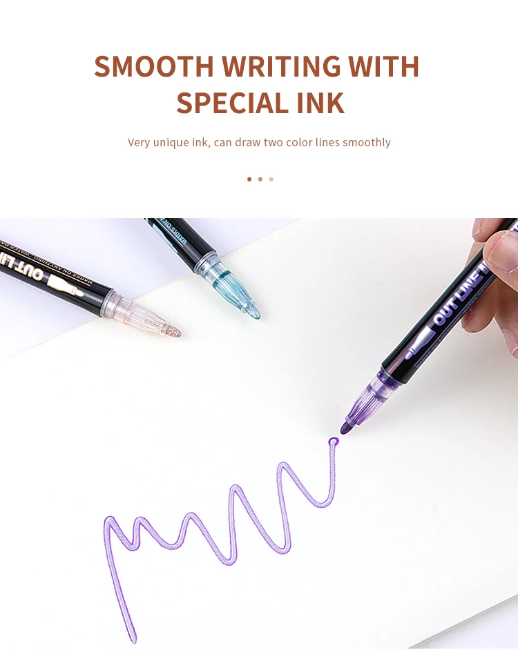 24-color Outline Double Line Pen Sets - Permanent Markers