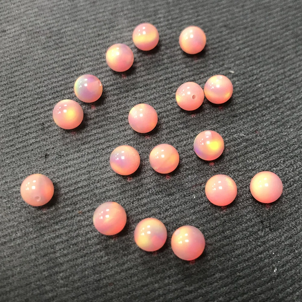4mm 5mm Without Hole Ball Shape Aurora Color Synthetic Nebula Opal ...