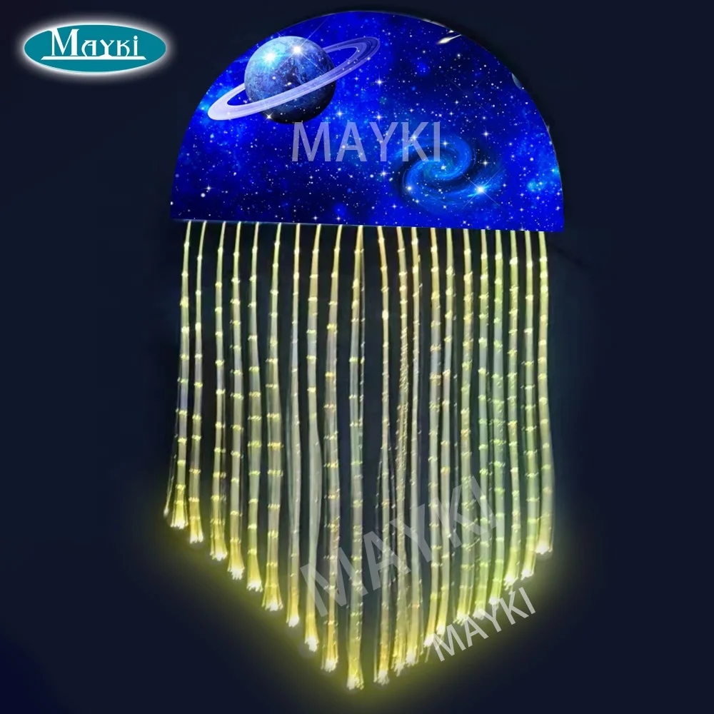 Spray Painting DIY Fiber Optic Waterfall Chandelier for Sensory Room ...